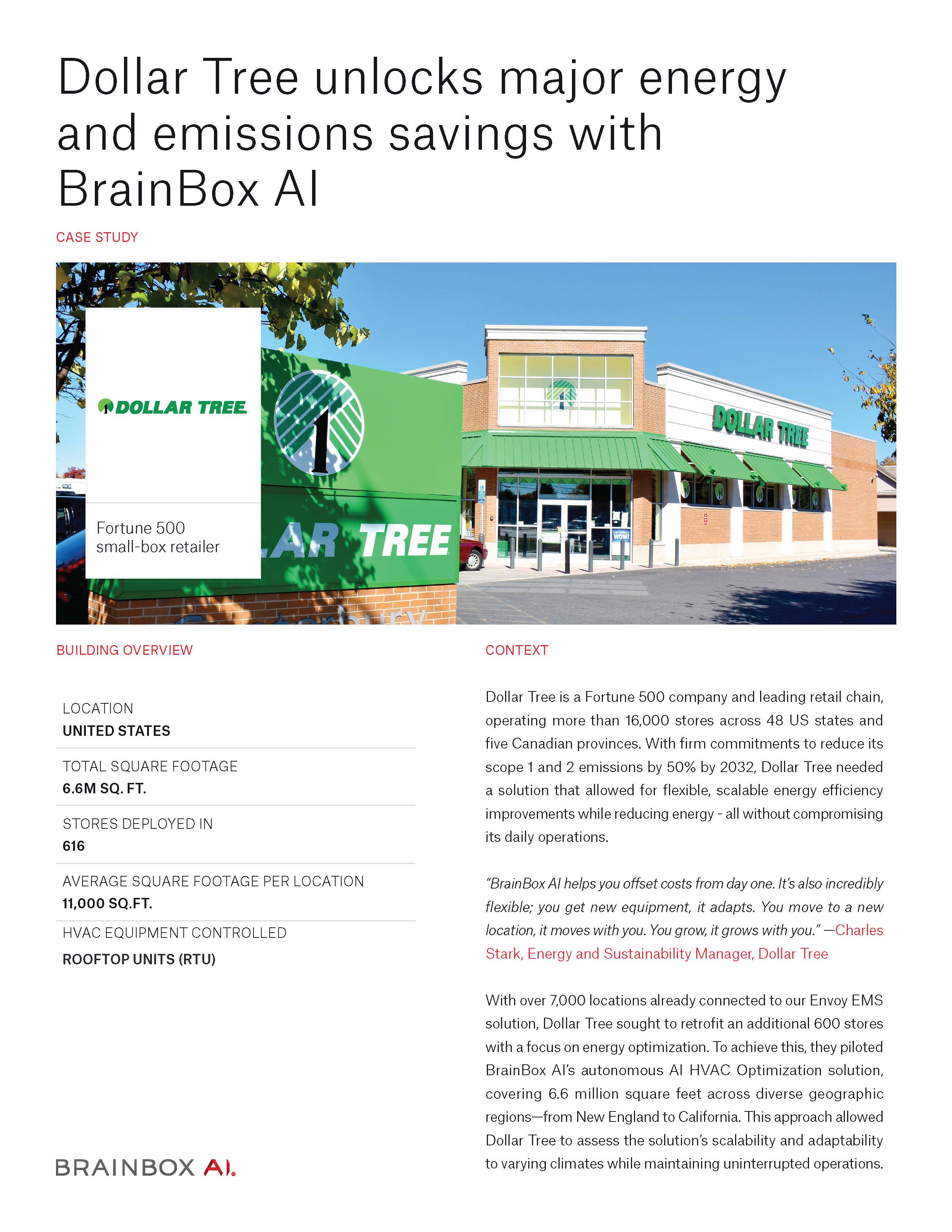 Dollar Tree unlocks major energy and emissions savings with BrainBox AI